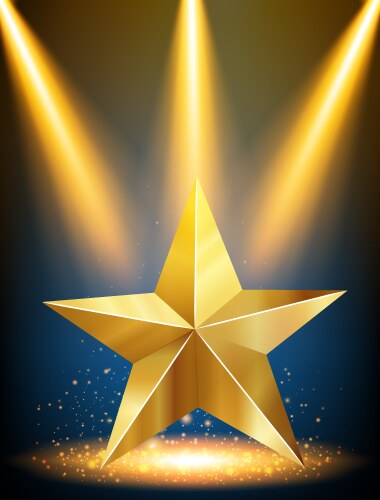 Golden bright shiny stars Royalty Free Vector Image