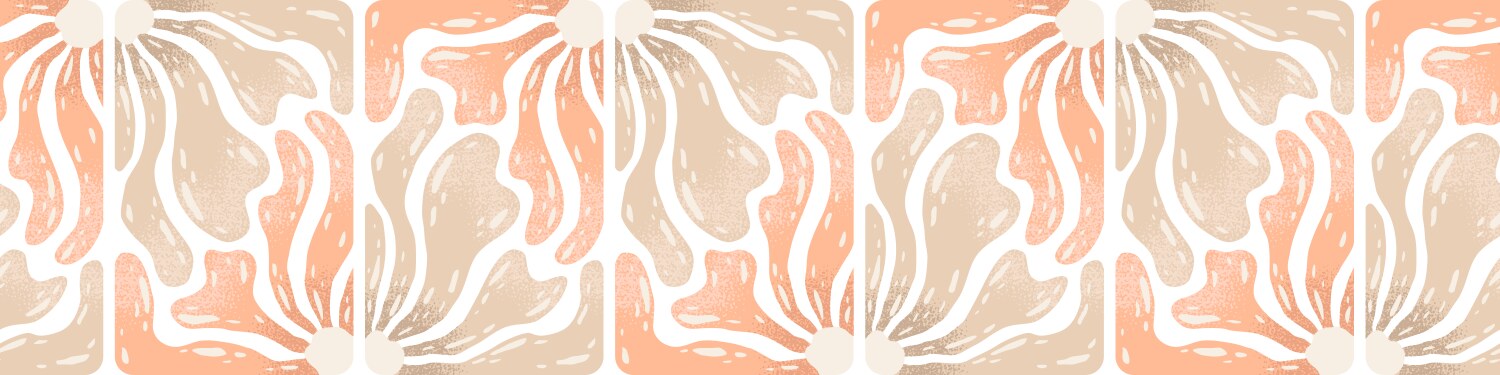 Seamless horizontal pattern with abstract flowers Vector Image