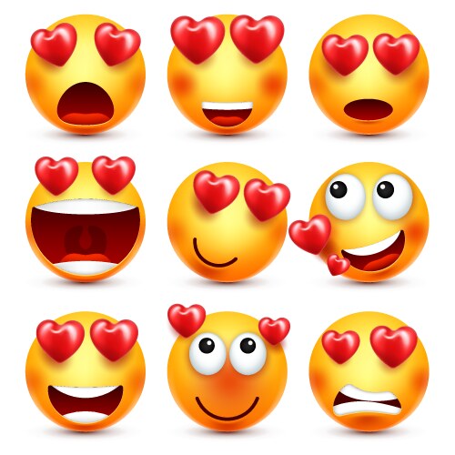 Heart emoticon emoji Royalty Free Vector Image