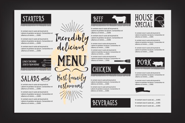 Restaurant breakfast menu design template layout Vector Image