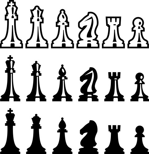 Chess pieces symbols Royalty Free Vector Image