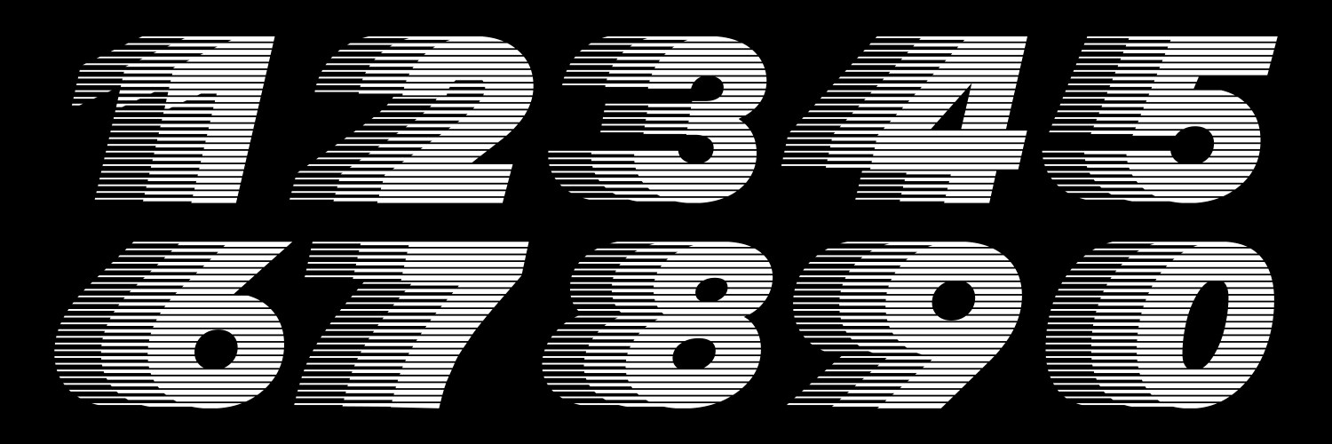 Number font speed style logo horizontal geometric Vector Image