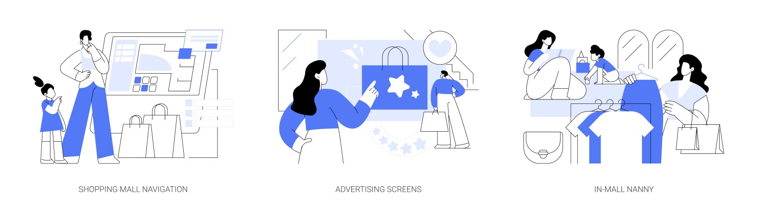 Shopping mall isolated cartoon Royalty Free Vector Image