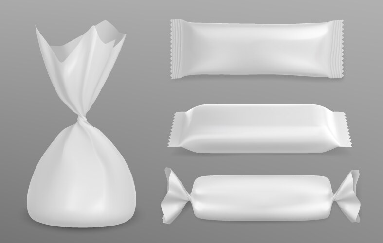 Candy foil package mockup Royalty Free Vector Image