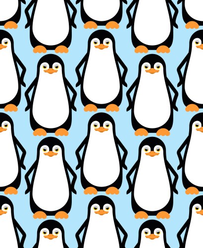 Penguin pattern seamless flightless seabird Vector Image