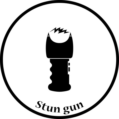 Taser stun icon cartoon style Royalty Free Vector Image