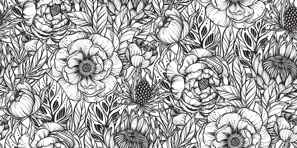 Seamless pattern with summer flowers Royalty Free Vector