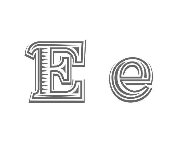 Letter e trace uppercase and lowercase abc Vector Image