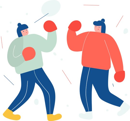 Two cartoon boxers in a fight stance ready Vector Image
