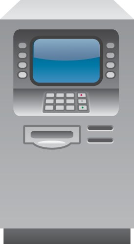 Atm screen automated teller machine monitor Vector Image