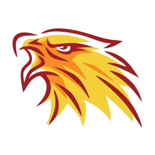 Eagle head burning fire flame logo mascot Vector Image