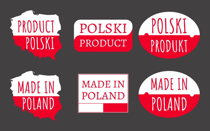 Made in poland sticker label logo Royalty Free Vector Image