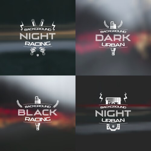 Dark racing urban badges Royalty Free Vector Image