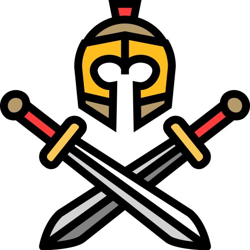 Gladiator ancient soldier color icon Royalty Free Vector