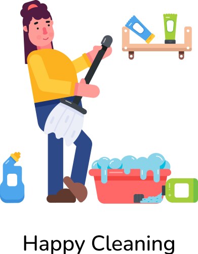 Happy cleaning Royalty Free Vector Image - VectorStock