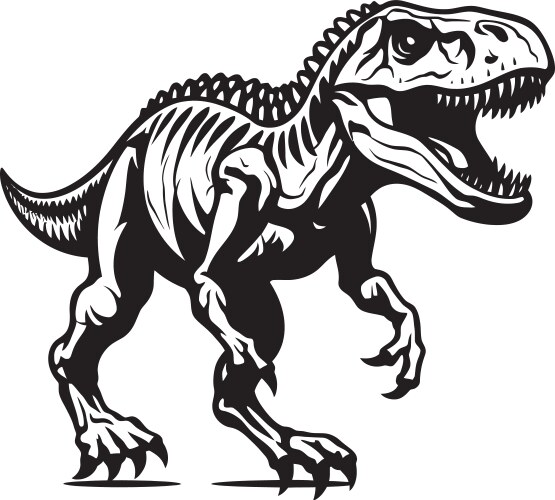 Dino dynasty t rex skeleton emblem prehistoric Vector Image