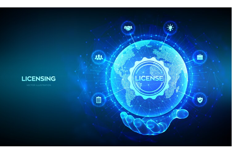 Licensing license agreement concept copyright Vector Image