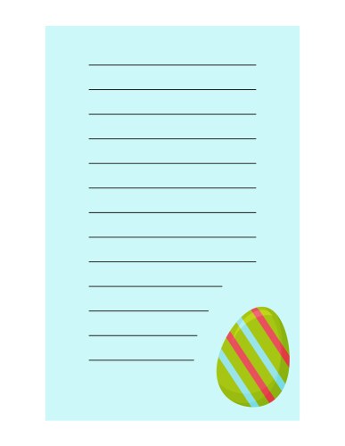 Note of cute easter egg label memo paper Vector Image