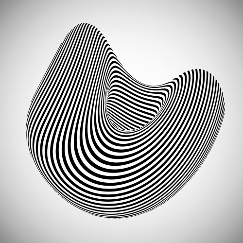 Abstract black stripe lines graphic optical art Vector Image