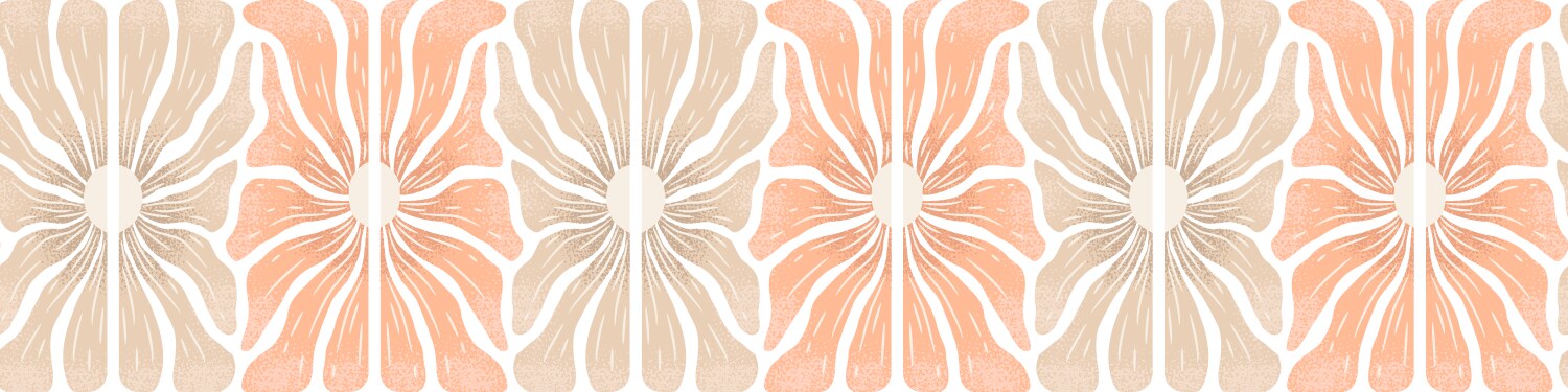 Seamless horizontal pattern with abstract flowers Vector Image