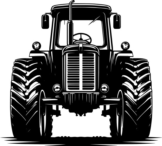 Tractor silhouette isolated on a white background Vector Image