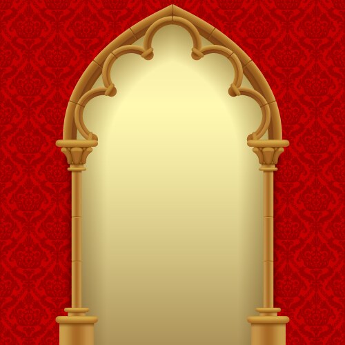 Gothic arch with moon phases hand drawn Royalty Free Vector