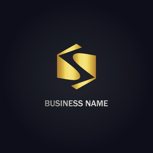 S initial gold company logo Royalty Free Vector Image