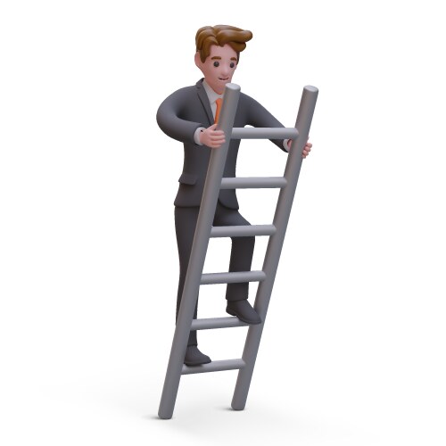 Team work coaches help clerk climb career ladder Vector Image
