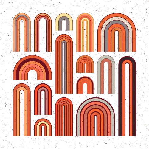 Mid century arch elements modern geometric shapes Vector Image