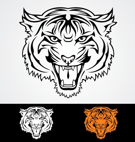 Tiger head Royalty Free Vector Image - VectorStock