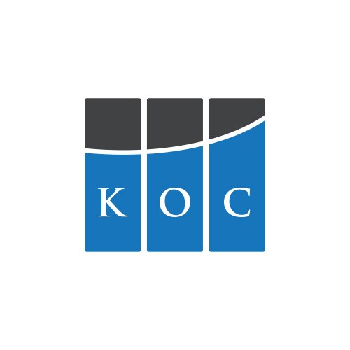 Koc letter logo design on black background Vector Image