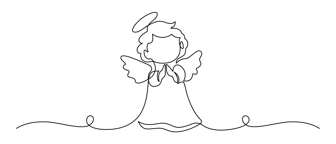 Guardian Angel Line Drawing