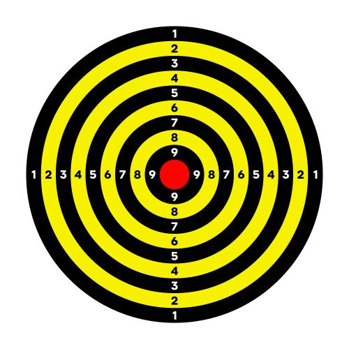 Shooting range paper target with divisions marks Vector Image