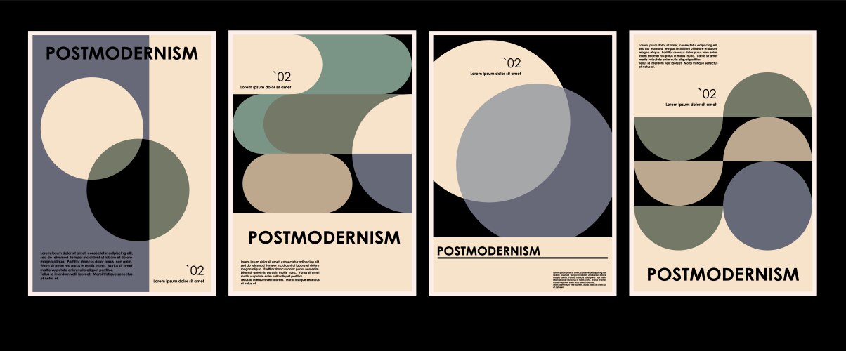 Artworks posters inspired postmodern Royalty Free Vector