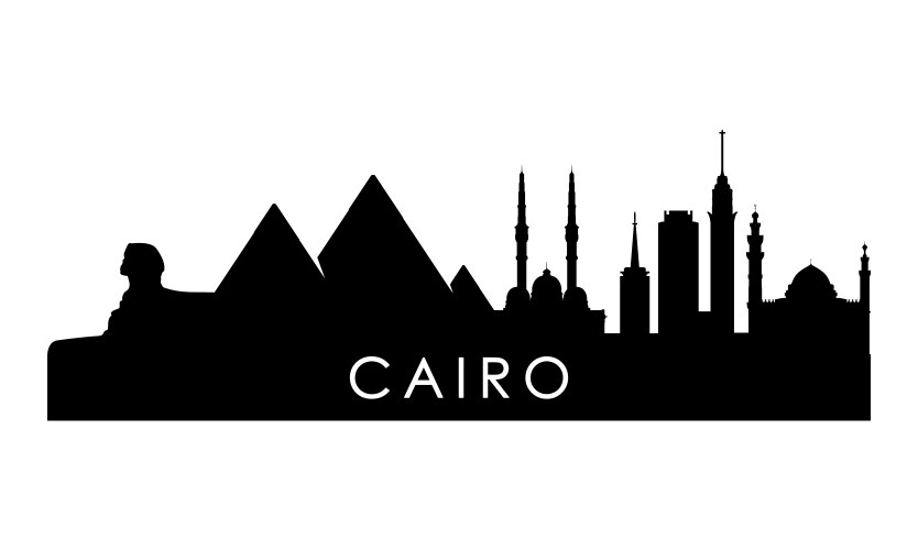 Giza skyline silhouette black city design Vector Image