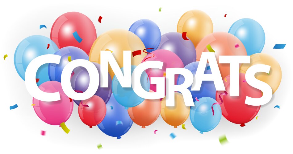 With calligraphic inscription congratulations Vector Image