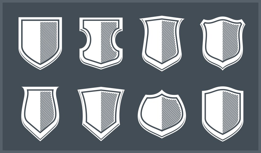 Classical shields collection design elements Vector Image