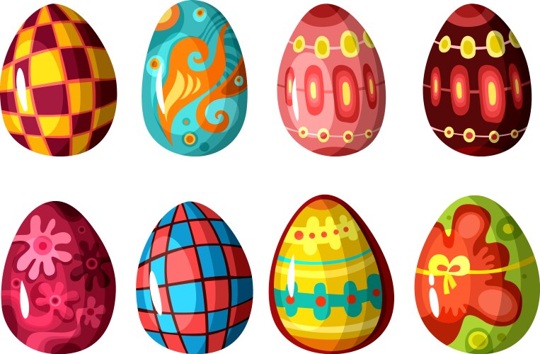 Easter eggs religious flat set – Royalty-Free Vector | VectorStock