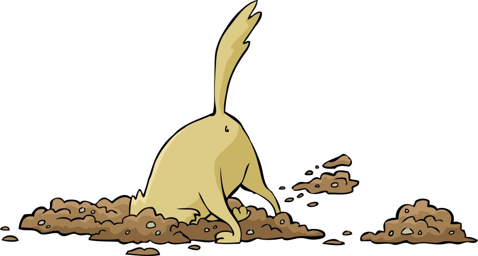 Cartoon man digging hole with pickax or pick Vector Image