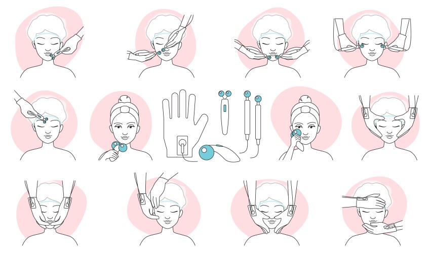 Facial treatments icons treatment of skin Vector Image