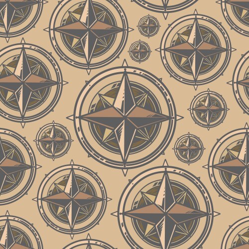 Marine compass vintage colorful label Royalty Free Vector