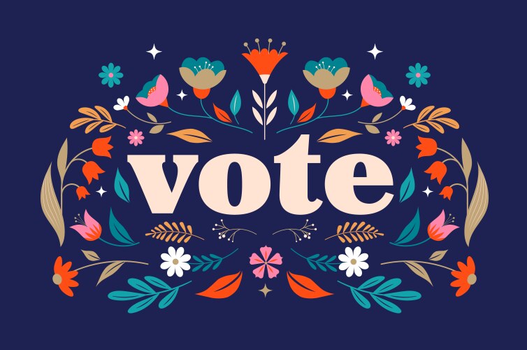 Modern floral election campaign concept design Vector Image