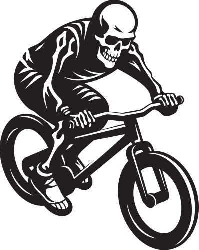 Bone crusher skeleton performing stunts on bmx Vector Image