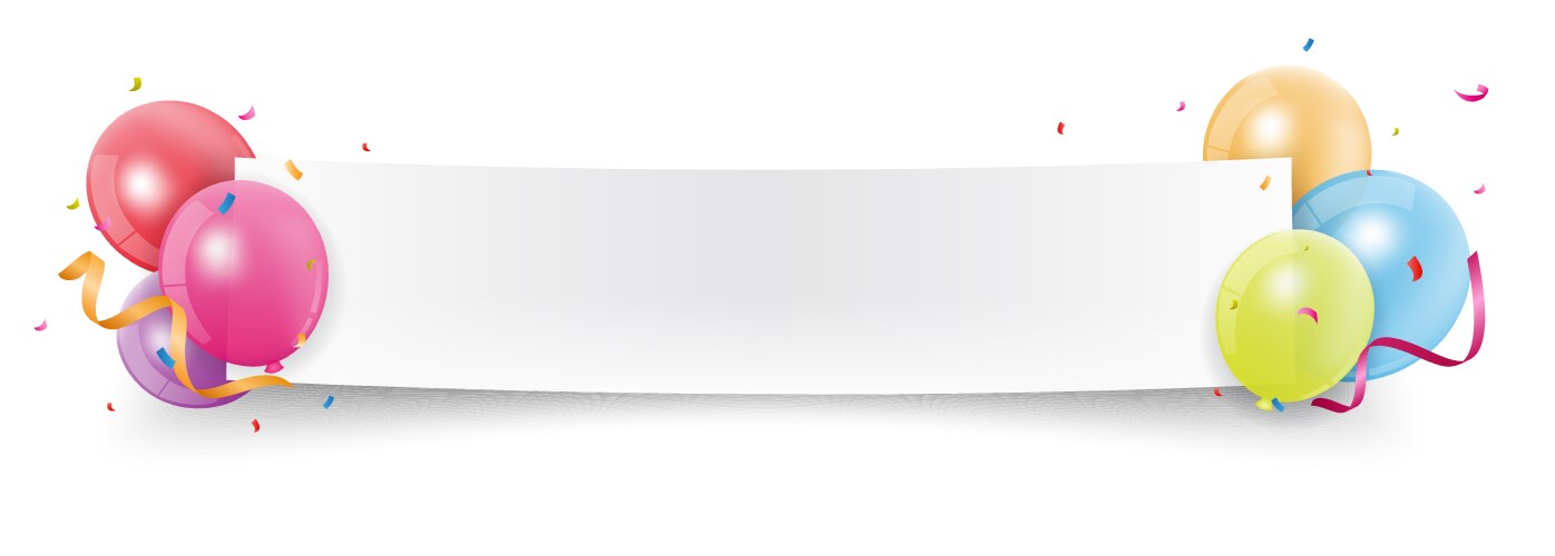 Realistic Birthday Balloon Banner Royalty Free Vector Image