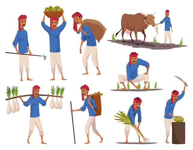 Indian Farmer Cartoon Vector Images (over 770)
