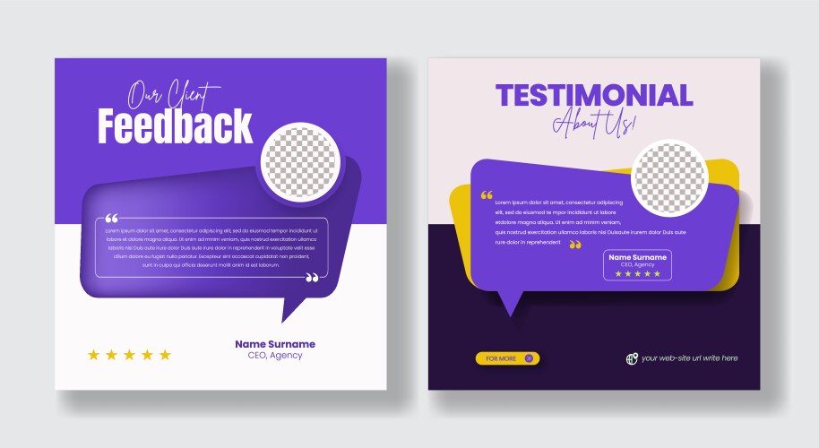 Customer feedback review social media posts banner