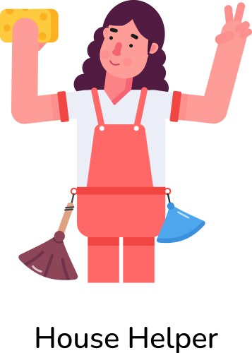 House helper Royalty Free Vector Image - VectorStock