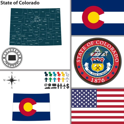 Map with national flag Royalty Free Vector Image