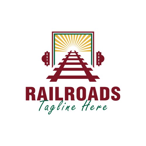 Black objects for rail road icons set Royalty Free Vector