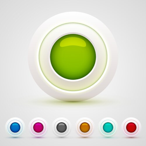 Gray interface buttons and sliders 3d set of ui Vector Image